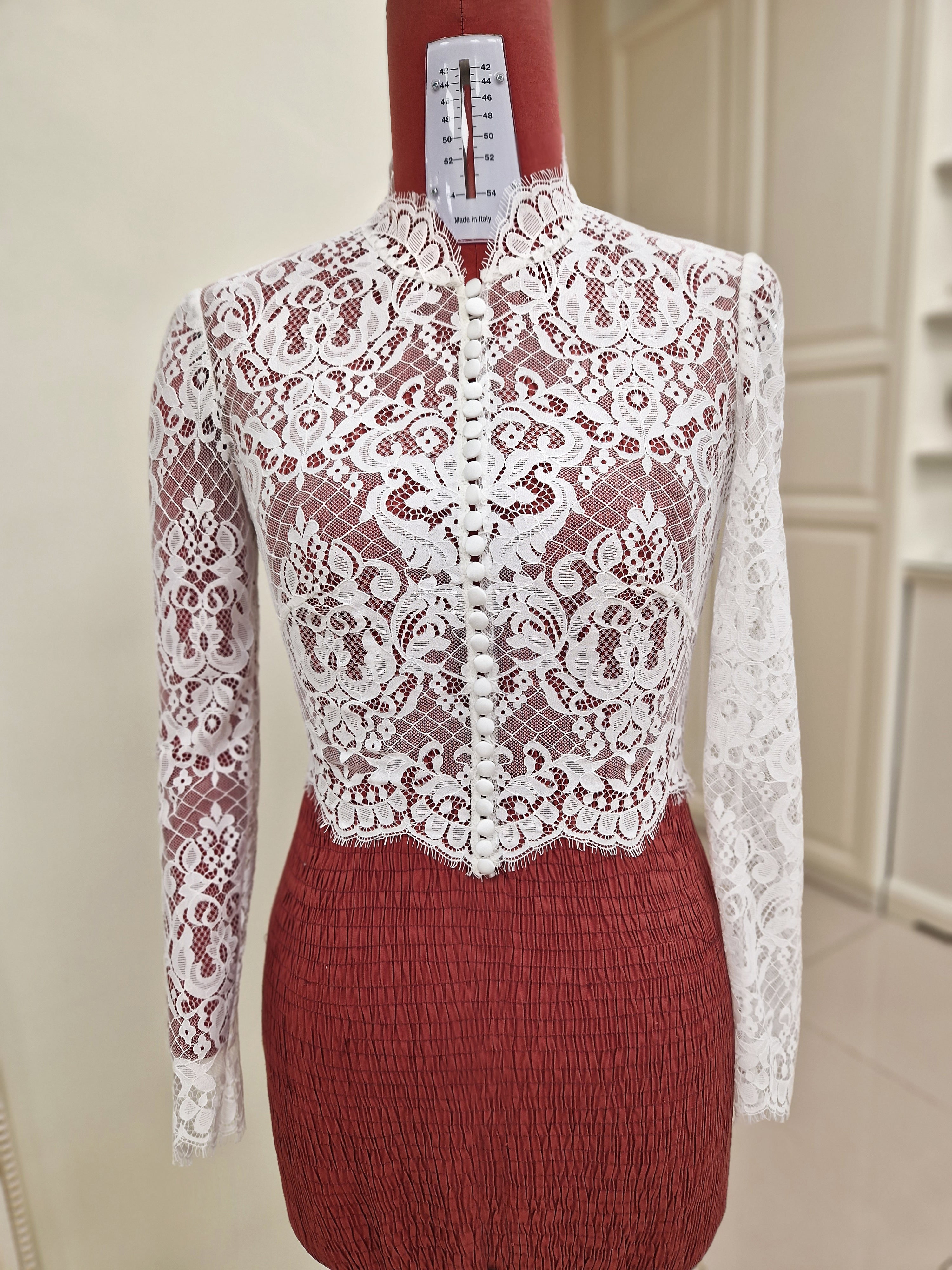 Polina Ivanova Atelier | Lace Bolero with Front Buttoning and Turtle ...